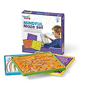 hand2mind Mindful Maze Boards, Learn Breathing Patterns, Mindfulness for Kids Anxiety Relief, Tactile Sensory Toys, Play Therapy Toys, Social Emotional Learning Activities, Calm Down Corner Supplies