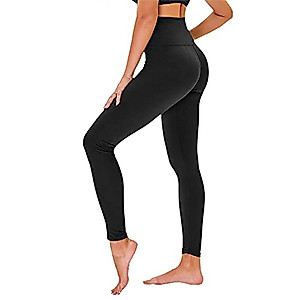 TNNZEET High Waisted Pattern Leggings for Women - Buttery Soft Tummy Control Printed Pants for Workout Yoga Black