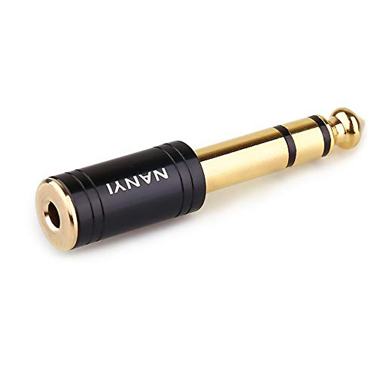 NANYI 1/4'' Male to 1/8'' Female Stereo Headphone Adapter Connect Cable, Upgrade 6.35mm Jack Stereo Socket Male to 3.5mm Jack Stereo Plug Female for Headphone, Amp Adapte, Black 1-Pack