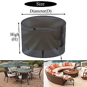 ZHANGY Garden Furniture Covers Round 24" D x 24" H, Patio Furniture Covers Waterproof, Outdoor Furniture Covers, Windproof Durable Outdoor Veranda Patio Garden Furniture Cover