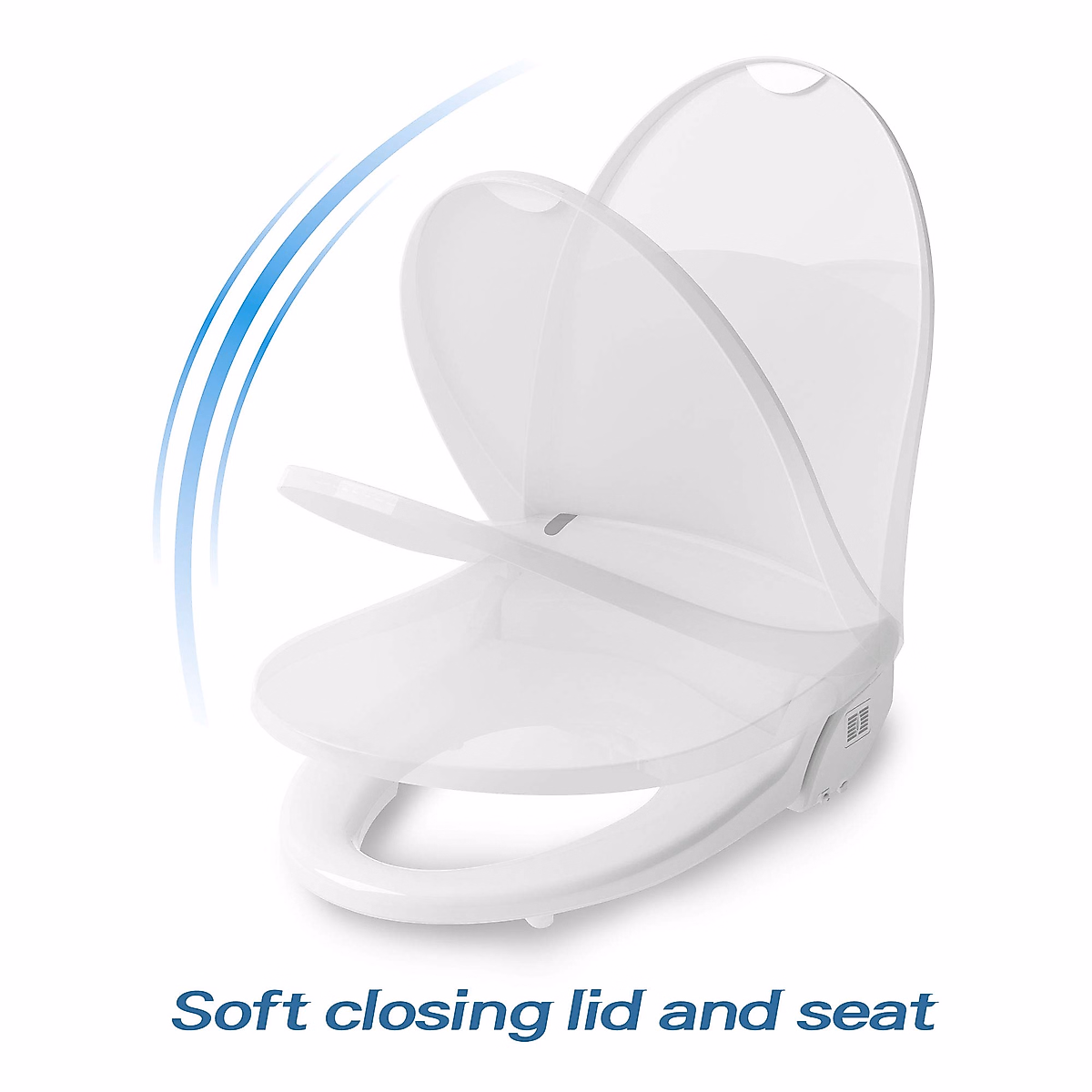 Ivyel J-2 Smart Electric Bidet for Toilet Seat, Fits Elongated toilet,Warm water,Heated bidet toilet seat,Heated Dryer,Child Function,Stainless Steel Self-Cleaning Nozzle,LED Night Light