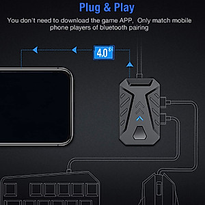 RGB One Hand Mechanical Gaming Keyboard and Mouse, USB Wired 35 Keys Gaming Keyboard Mouse Combo with Mobile Game Controller Adapter Converter for Smartphone(Mix Pro+F6 Keyboard+G2