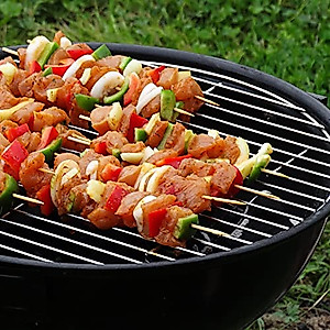 BambooMN Premium 15" Inch (1.25ft) Long 5mm Thick Safe Multipurpose Tornado Twist Potato Bamboo Skewers, 300 Pieces Perfect for Camping or Outdoor Party, Garden Sticks