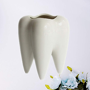 Ceramic Flower Vase Plant Pot Succulent Pots Virgin Mary Statue Ceramic Toothbrush Holder Black Handlebars Dental for Dental Assistants Mini Pots Cute White Desktop