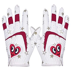 Colaxi 2 pcs Cute Kids Golf Gloves Premium Leather Left Hand and Right Hand S-L Child Professional Non for Christmas Junior Boys, S