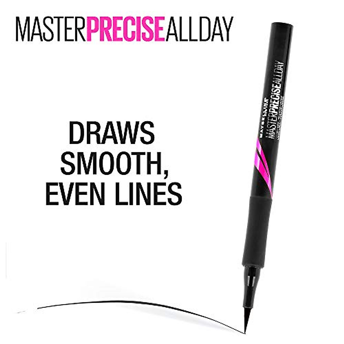 Maybelline Eyestudio Master Precise All Day Waterproof Liquid Eyeliner, Black, 2 Count