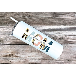 AVITO 20 oz Personalized Mama Tumbler with Kids' Names - Gift for Mom - Mother's Day Gift - Stainless Steel - Vacuum Insulated - Tumbler with Name - Skinny Tumbler with Straw