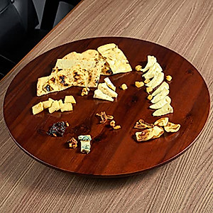 WOODGIN 21inch Acacia Wood Lazy Susan Dark Brown - The Lazy Susan for Table - Extra Large Storage Container, Storage Tray for Kitchen Countertop, Cabinet,Kitchen Essential for Serving & Storage.
