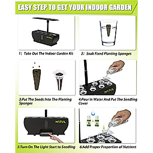 9 Pods Hydroponics Growing System, MYTOL Herb Garden Kit Indoor With 24W 96 LED Grow Light, Smart Quiet Automatic Water Pump, Automatic Timer, Height & Angle Adjustable for Vegetables, Flowers, Fruits