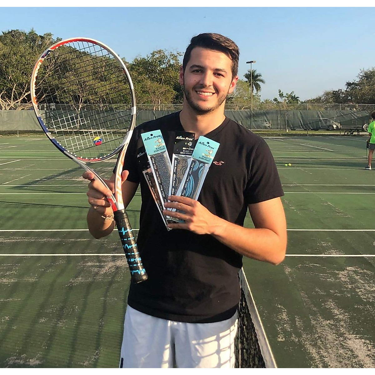 ALIEN PROS Tennis Racket Grip Tape (6 Grips) – Tac Moisture Feel Tennis Grip – Tennis Overgrip Grip Tape Tennis Racket – Wrap Your Racquet for High Performance (6 Grips, Skull)