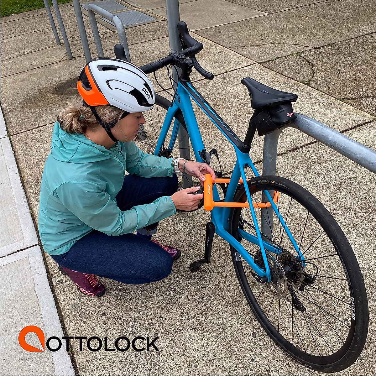 OTTOLOCK Sidekick XL Full-Size U-Lock | Lightweight Silicone-Coated Bike Lock, Orange