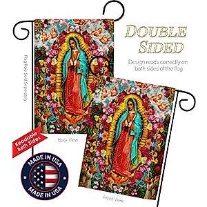 Ornament Collection Our Lady of Guadalupe Garden Flag Religious Faith Hope Grace Peace Dove Christian Religion Easter House Decoration Banner Small Yard Gift Double-Sided, Made in USA