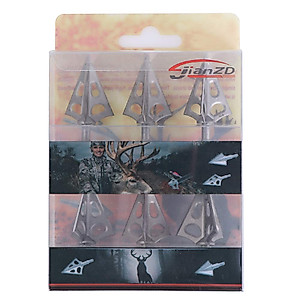 JIANZD Archery Broadheads 100 Grain Fixed Blades Stainless Steel Hunting Broadheads for Crossbow Recurve Bow and Compound Bow