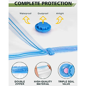 Colemoly Vacuum Storage Bags 18 Pack Space Saver Bag Vacuum Seal Bags for Clothing Travel Moving Blankets Pillows Storage and Organization (5 Jumbo/ 5 Large/ 4 Medium/ 4 Small)