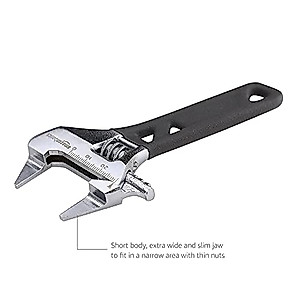 Amazon Basics 5.5-Inch (140mm) Slim Jaw Adjustable Wrench, 1-3/16-Inch(30mm) Jaw Capacity