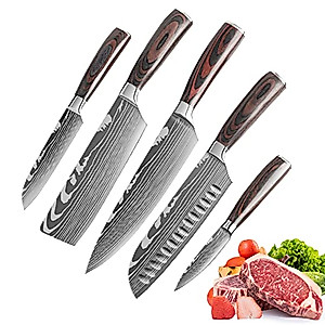 Hong Won Knife Set,3.5-8 Inch Set Boxed Knives,Premium German Stainless Steel Kitchen Knife,5 Pieces Knife Set-厨房刀套装