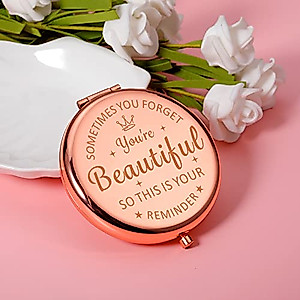 XPENMULBOJA Inspirational Gift for Women Female Compact Mirror for Daughter Mom Motivational Birthday Gift Pocket Makeup Mirror for Her Girls Friends Graduation Christmas Wedding Gift