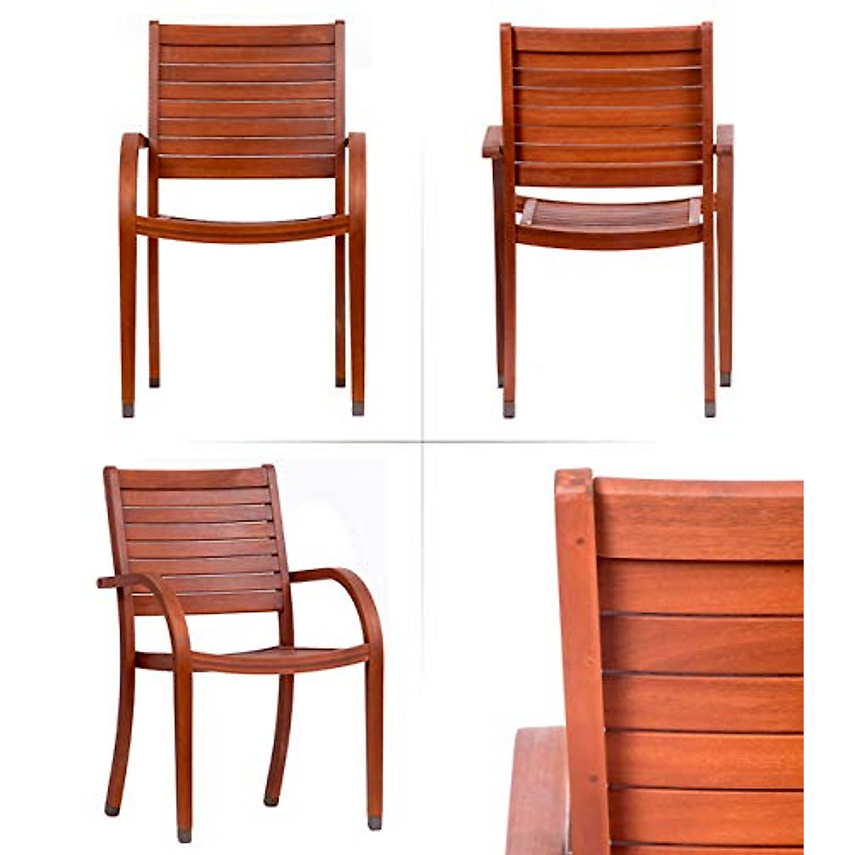 Amazonia Arizona 9 Piece Oval Outdoor Dining Set | Eucalyptus Wood | Durable and Ideal for Patio and Backyard