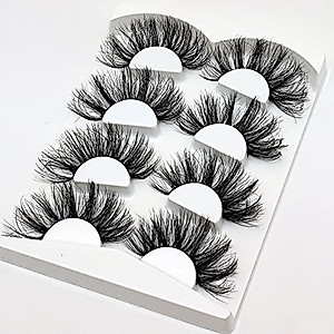 Losha 25mm Lashes Big Fluffy False Eyelashes 3D Dramatic Long Volume Faux Mink Lashes Pack 4 Pairs