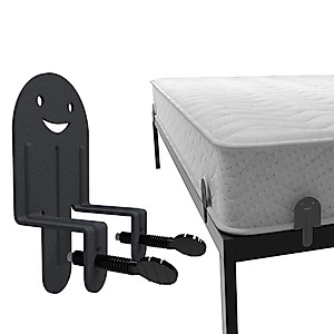 DiaOutro Bed Frame Non Slip Mattress Gaskets, 6 PCS Mattress Retainer Keep Mattress in Place for a Great Sleep, Adjustable Anti-Slip Baffle Fit for Most Metal Bed Frames, Black