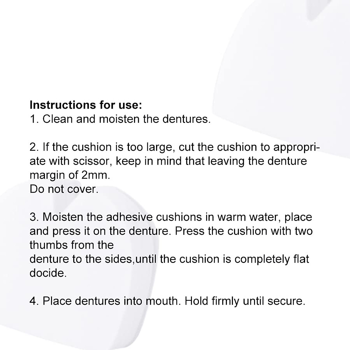 zorvo Secure Denture Adhesive Seals Uppers adn Lower, Zinc Free Denture Adhesive Coushion, All Day Hold Denture Adhesive Pads 120pcs (Upper)