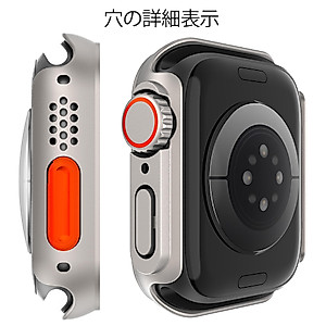 Suoman for Apple Watch 45mm Screen Protector Case, [ Looks Like Ultra Protector Case ] Tempered Glass Unique Design Case Cover for iWatch Series 7/8/9 Series SE 2 45mm (Titanium for iWatch 45mm)