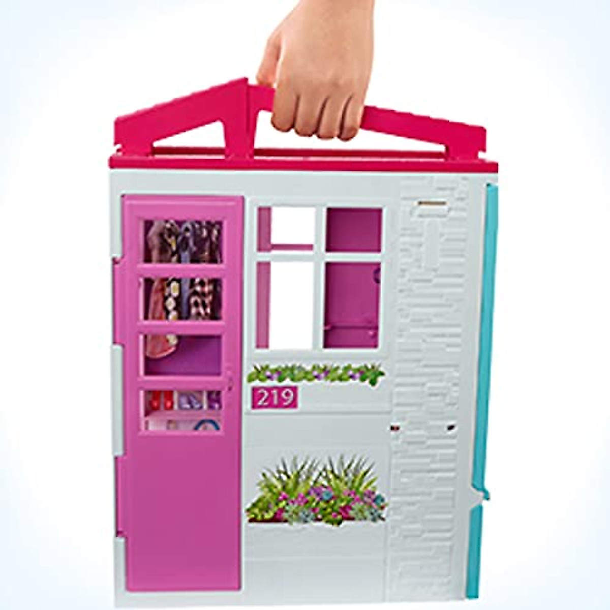 Barbie Doll and Dollhouse, Portable 1-Story Playset with Pool