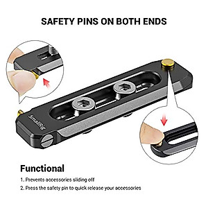 SMALLRIG Universal Low-Profile Quick Release NATO Rail Safety Rail 70mm/2.8inches Long with 1/4'' Screws for NATO Handle Camera Cage EVF Mount – BUN2483