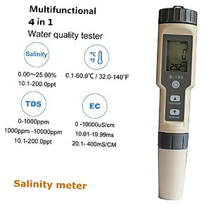 ULTECHNOVO Pen Hydrometer Water Quality Tester Temperature Tester Water Salimeter Salt Meter Salt Water Gravimeter Light Grey