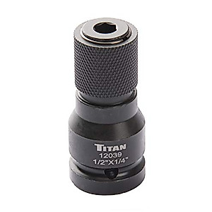 Titan 12039 1/2-Inch Drive to 1/4-Inch Hex Drive Quick Change Adapter