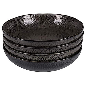 BIA Cordon Bleu S/4 8.25" Serene Pasta Bowls, Black, contains 4 pieces