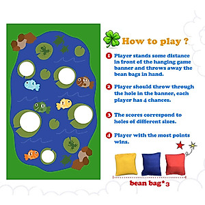 Gone Fishing Toss Games Banner Backdrop Background Fisherman Fisher Fish Theme Favors Supplies Decor for Indoor Outdoor Boys Girls Birthday Party Baby Shower Decorations Photo Booth Props Photography