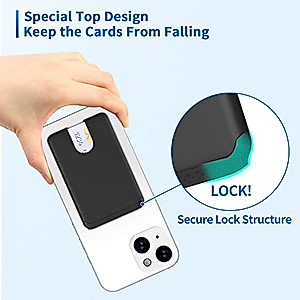 Senose Phone Card Holder, Silicone Anti Slip Out Phone Wallet Stick On Credit Card Holder, Id Card Pouch Compatible for iPhone 13/12 Pro Max Samsung Galaxy Smartphone, 3 Pack (Black)