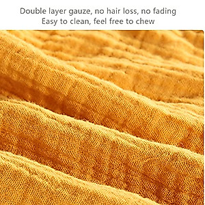 PEIPEIWU Organic Cotton Muslin Lovey Blanket, Organic Cotton Muslin Bunny Security Blanket Soft & Breathable Lovie Baby Gifts for Boys and Girls (Light Blue)