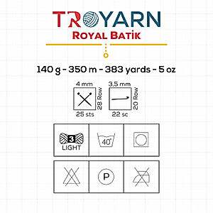 Troyarn Royal Batik (1- Skeins Pack) Ombre Yarn with Rainbow Colors,Soft Yarn for Crocheting and Knitting0 Anti-Pilling Acrylic 1x140 gr (1x383 yds) (10606)