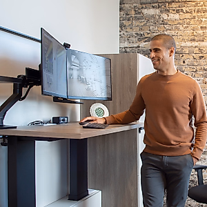 Ergotron – HX Dual Monitor Arm, VESA Desk Mount – for 2 Monitors Up to 32 Inches, 5 to 17.5 lbs Each – Matte Black