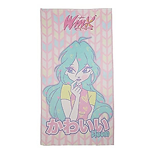 Winx Club Large Bloom-Print Beach Swim Pool Bath Towel 56 x 30 inches Light Weight Quick Drying (Pink)