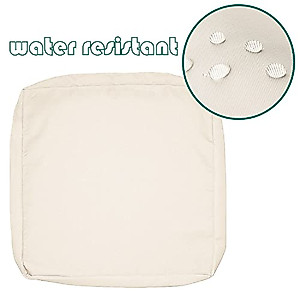Sqodok Patio Cushion Covers 24x24, Waterproof Outdoor Cushion Covers for Patio Furniture, 4Pack Patio Cushion Slicovers Replacement Outdoor Chair Seat Cushion Covers for Wicker Chair, Ivory