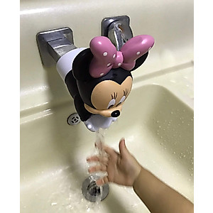 PVC Soft Rubber Splash-Proof Extender for Sink Faucets Fun and Safe Hand-Washing for Baby and Kids,Pink Minnie