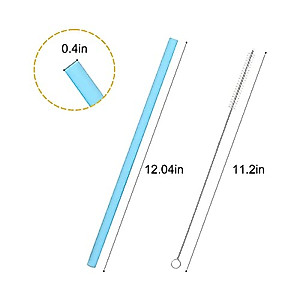 Silicone Straw Replacement 40 oz for Stanley Adventure Travel Tumbler, 6 Pack Reusable Straws Silicone Straws with Cleaning Brush Compatible with Stanley 40oz Stanley Cup Stanley Water Jug