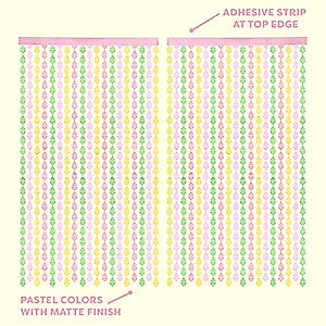 xo, Fetti Easter Decorations Pastel Egg Foil Fringe Curtain - Set of 2 | Easter Egg Party Bunny Decorations, Photo Booth Backdrop, Pastel Spring Kids Party, Spring Baby Shower