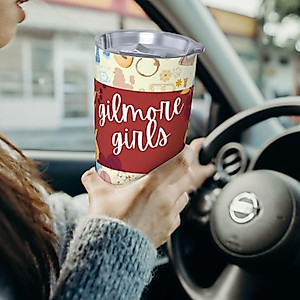 Stainless Steel Insulated Coffee Cup with Lid and Straw, 20 oz Gifts for Mom Girl Daughter Sister Friend Double Walled Stainless Steel Tumbler (silvery-F)