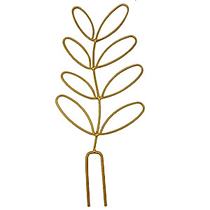 Small Trellis for Potted Plants Wrought Iron Leaf Shape Garden Trellis for Indoor Outdoor Decorative Climbing Plants Support Trellis for Vines Roses (Gold)