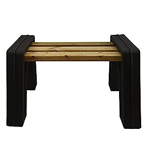 RTS Companies Inc Home Accents Custom Length Lightweight Indoor or Outdoor Backless Bench Ends, Black Color (Wood & Screws Sold Separately)