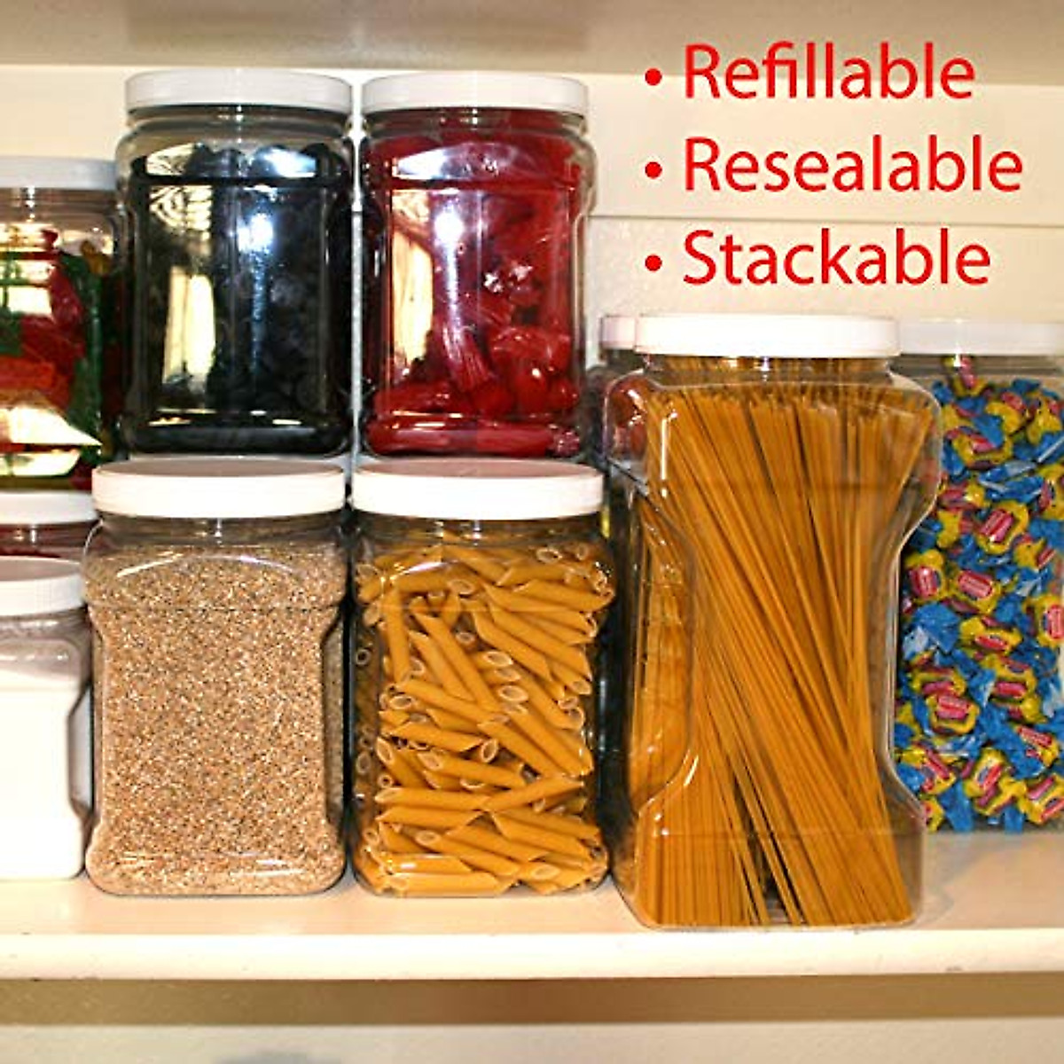 Gummy Fish Red Mini 6.5 - Original Red Swedish Chewy Candy in 128 FL OZ Gift Ready Reusable Square Jar