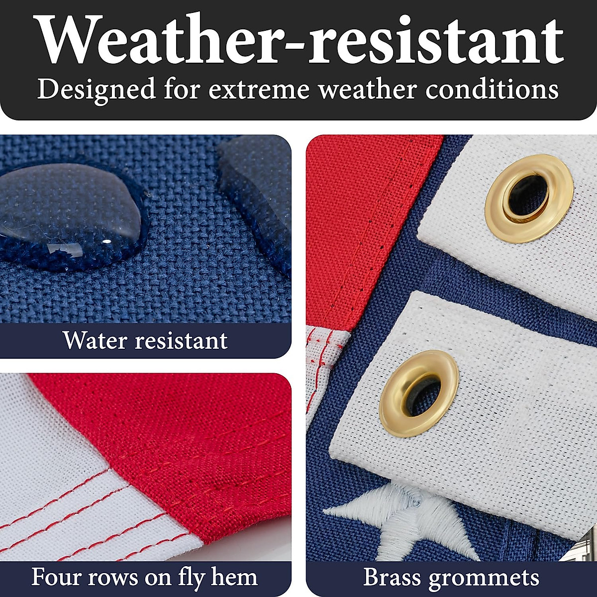 American Flags for Outside 3x5-100% MADE IN THE USA -Indestructible Durable Outdoor Heavy Duty Spun Polyester -US Flags 3x5 Outdoor -American Flag Sewn Stripes and Embroidered Stars - FMAA Certified