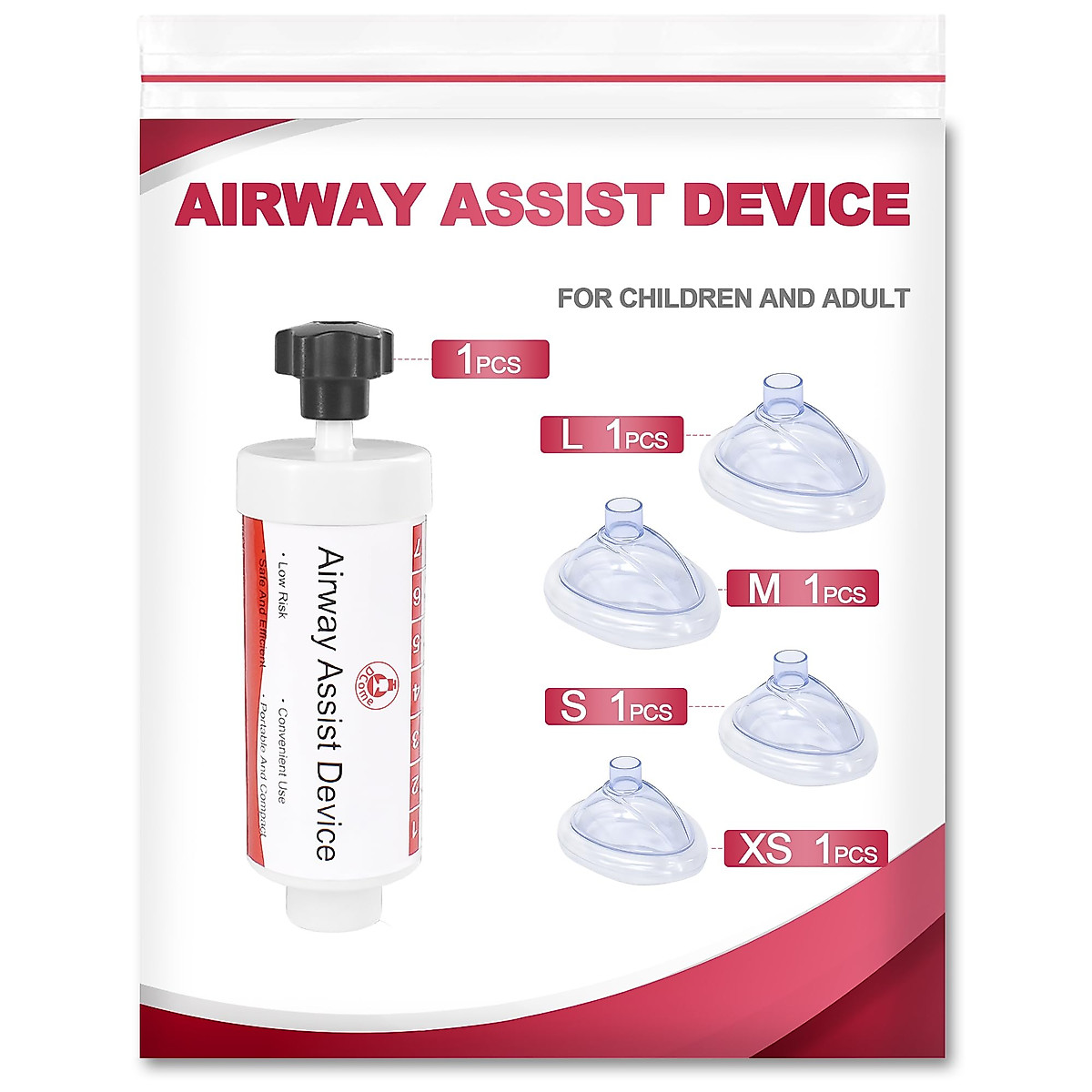 DCome Child & Adult Removal Suction Apparatus for Removing Blocked Objects, Effective & Portable Device with 4 Size Masks, Easy to Carry, Safe & Strong, Authorized US Patented Product