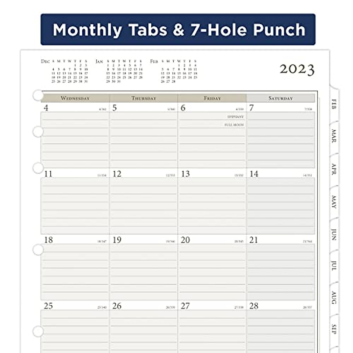 AT-A-GLANCE 2023 Daily Planner Refill, Hourly, 14010 Day-Timer, 8-1/2" x 11", Size 5, Folio Size, One Page Per Day, Loose Leaf, Monthly Tabs (491-125)