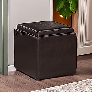 Convenience Concepts Designs4Comfort Park Avenue Single Ottoman with Stool, Espresso