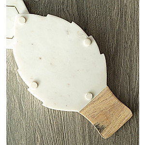 Wood & Marble Leaf Shaped Platter, Kitchen Serving Platter, Tray, Charcuterie Board, Gifts, Entertaining, for Candles